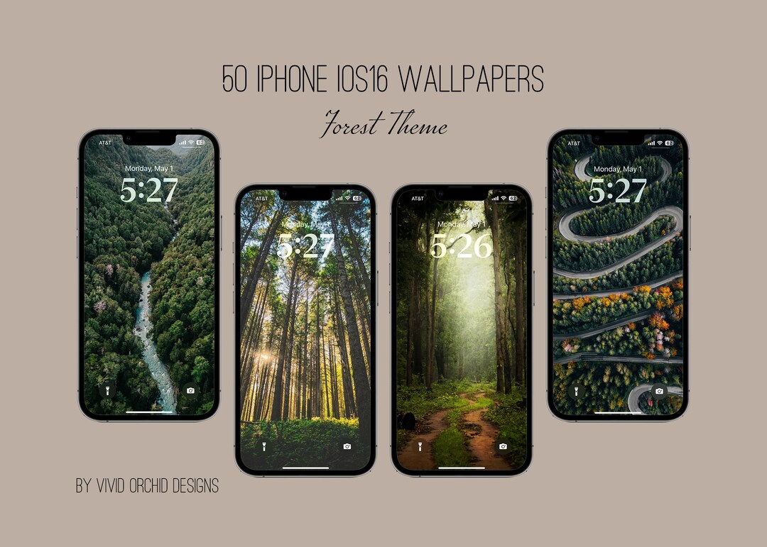 Forest Iphone Ios16 Wallpaper Bundle Forest Lock Screens 50 - Etsy
