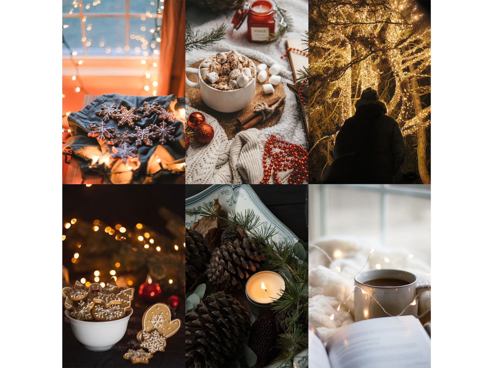 Cozy Winter Wall Collage, Printable Wall Collage, 50 Pieces, 4x6 Inch ...