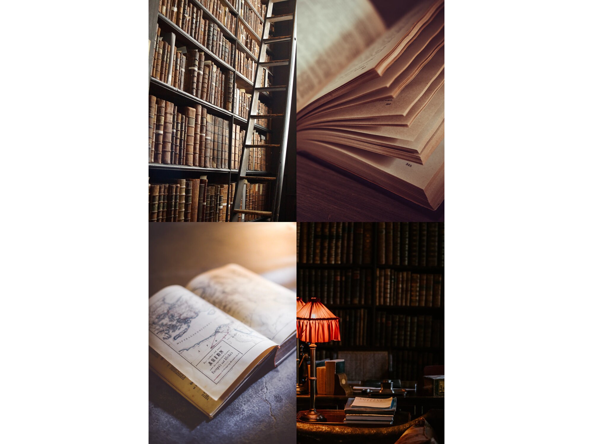 Books Wall Collage, Printable Wall Collage, 50 Pieces, 4x6 Inch Images ...