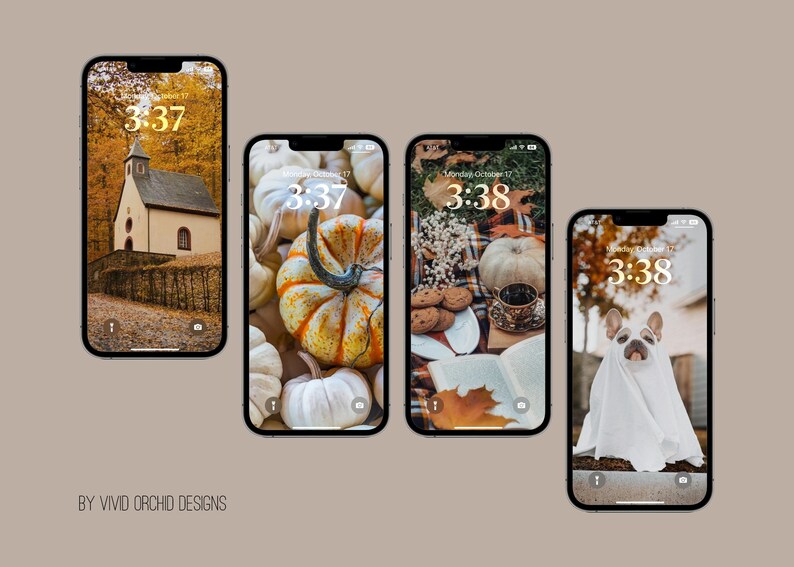 Cozy Fall Iphone Ios16 Wallpaper Bundle Fall Lock Screens 50 - Etsy