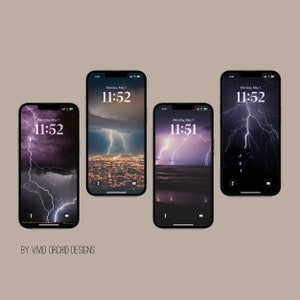 Lightning iPhone Ios16+ Wallpaper Bundle, Lightning Lock Screens, 50 HD ...