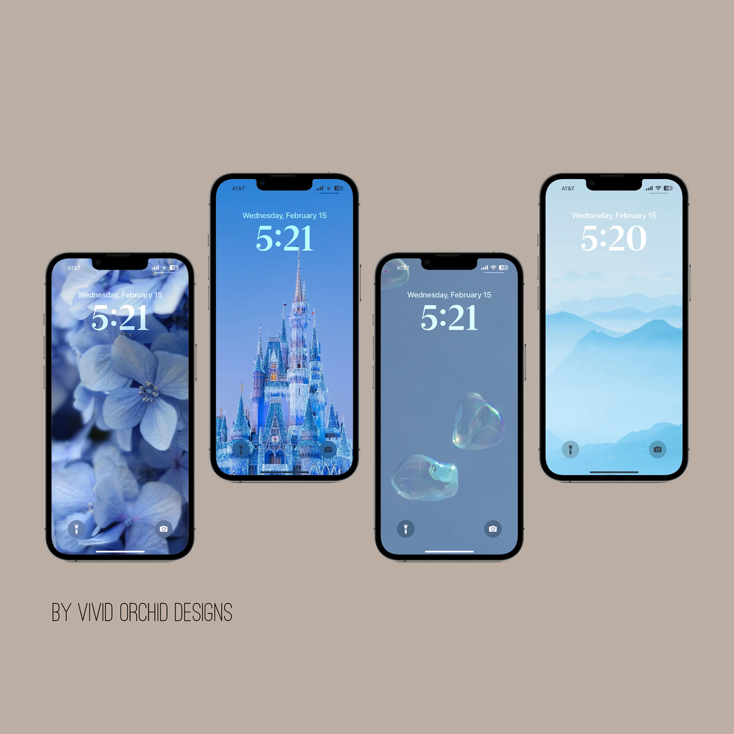 Light Blue iPhone Ios16+ Wallpaper Bundle, Blue Lock Screens, 50 HD ...