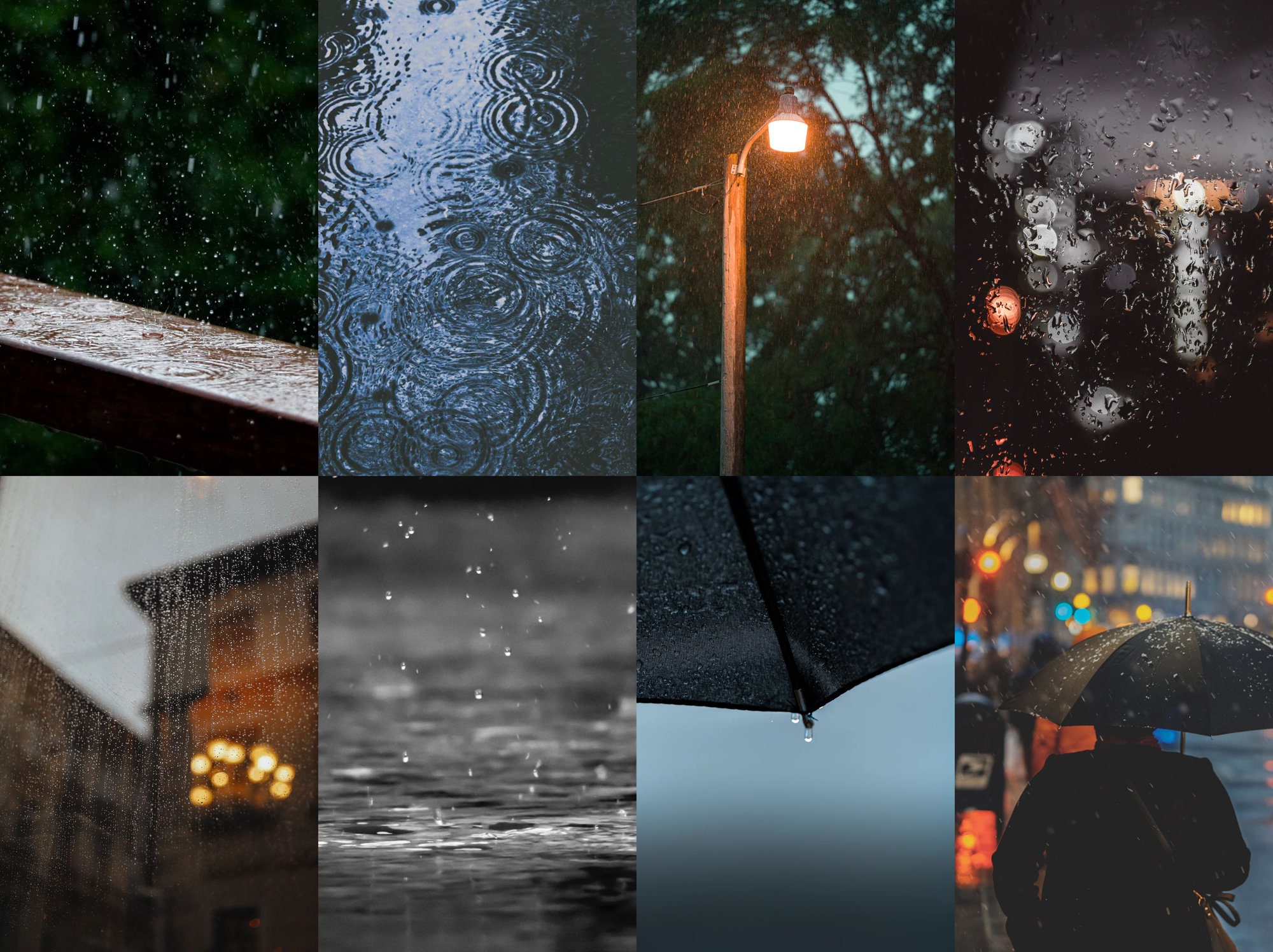 Rainy Day Wall Collage, Printable Wall Collage, 50 Pieces, 4x6 Inch ...