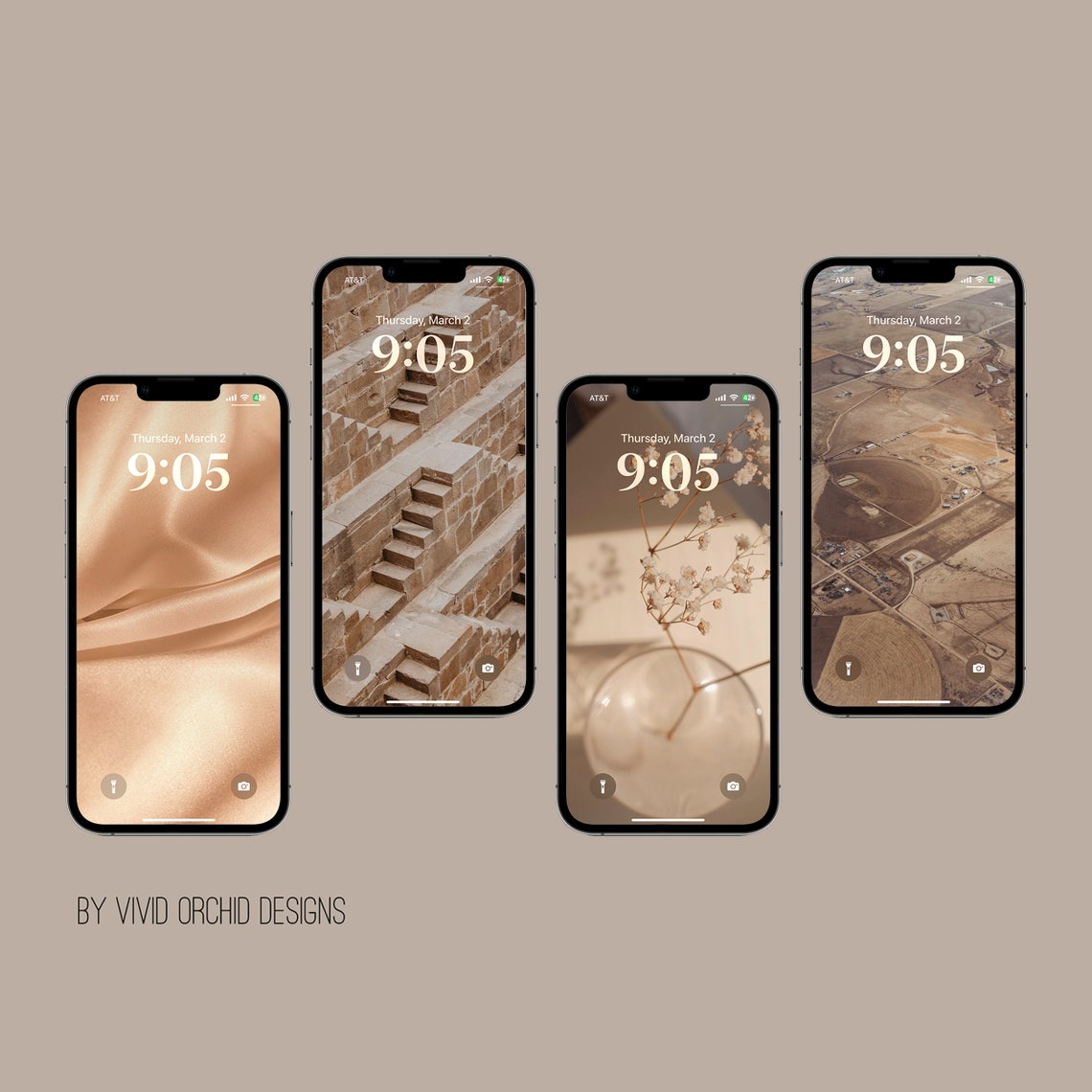 Beige iPhone Ios16+ Wallpaper Bundle, Beige Lock Screens, 50 HD ...