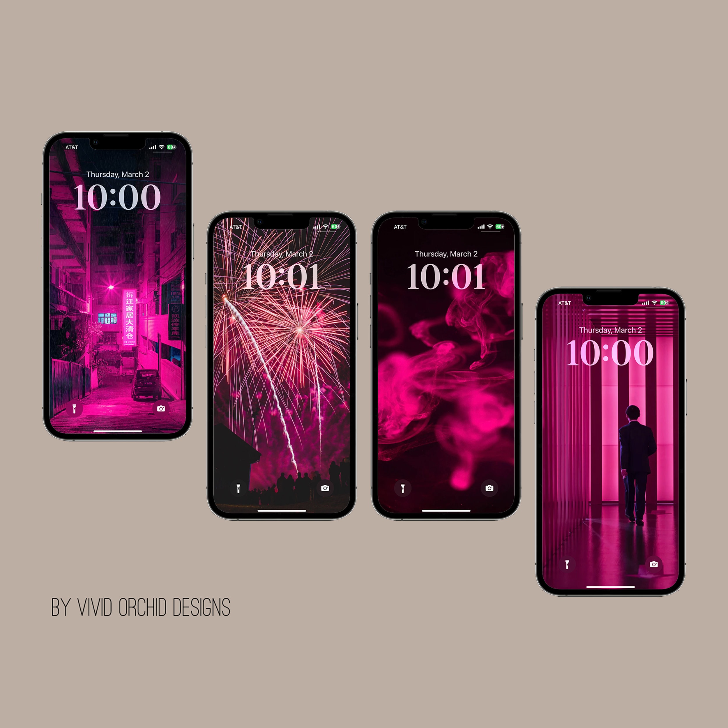 Hot Pink iPhone Ios16+ Wallpaper Bundle, Hot Pink Lock Screen, 50 HD ...