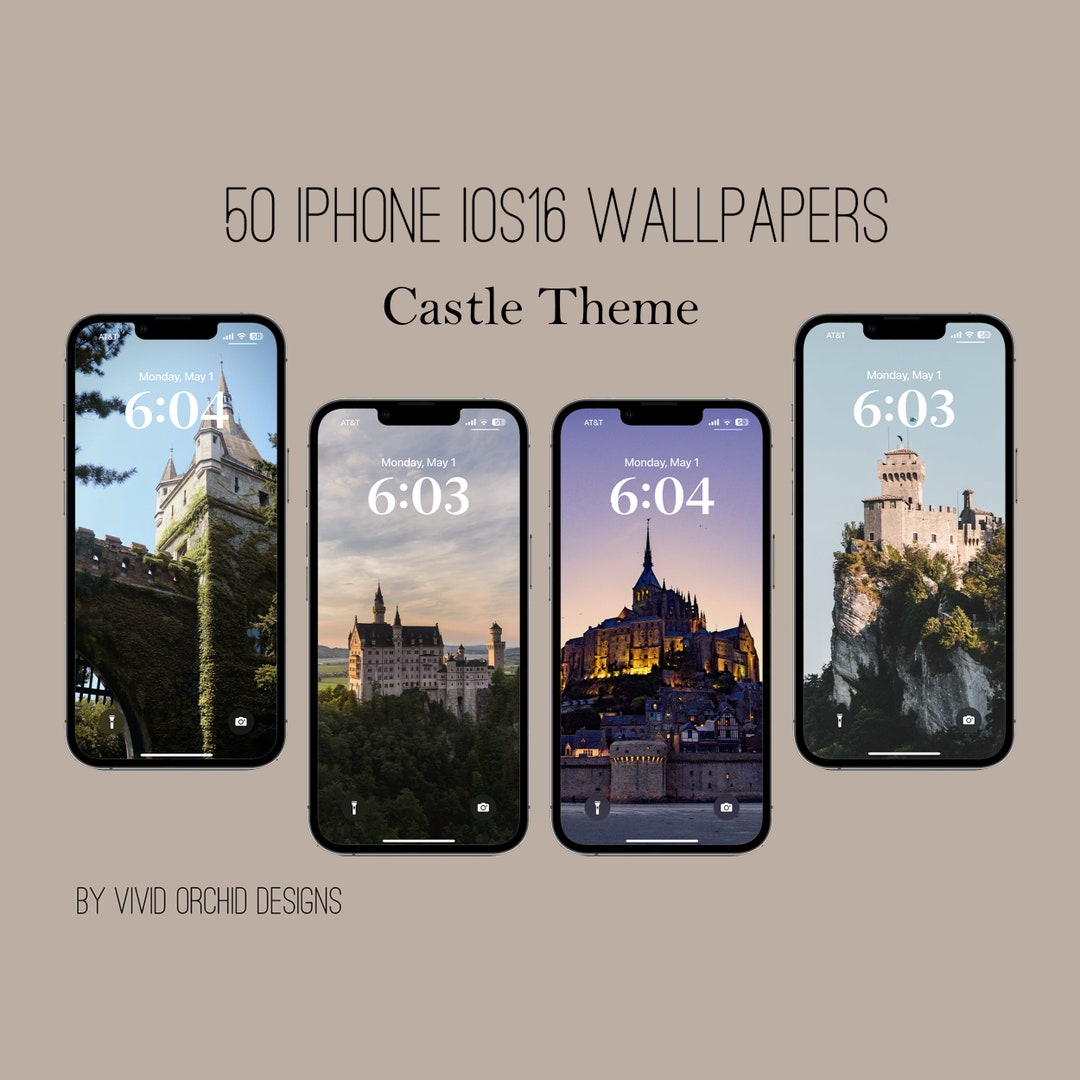 Castle iPhone Ios16 Wallpaper Bundle, Castle Lock Screens, 50 HD ...