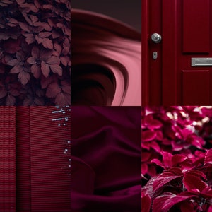 Maroon Wall Collage, Printable Wall Collage, 50 Pieces, 4x6 Inch Images ...