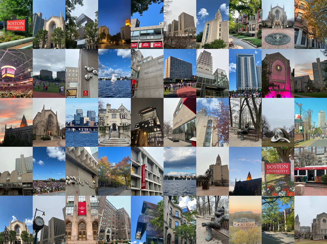 Boston University Wall Collage, BU Printable Wall Collage, 50 Pieces ...