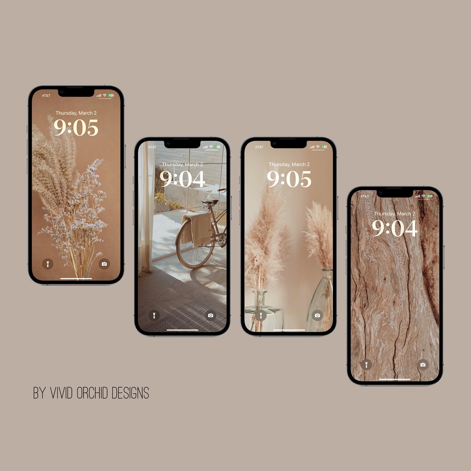 Beige iPhone Ios16+ Wallpaper Bundle, Beige Lock Screens, 50 HD ...