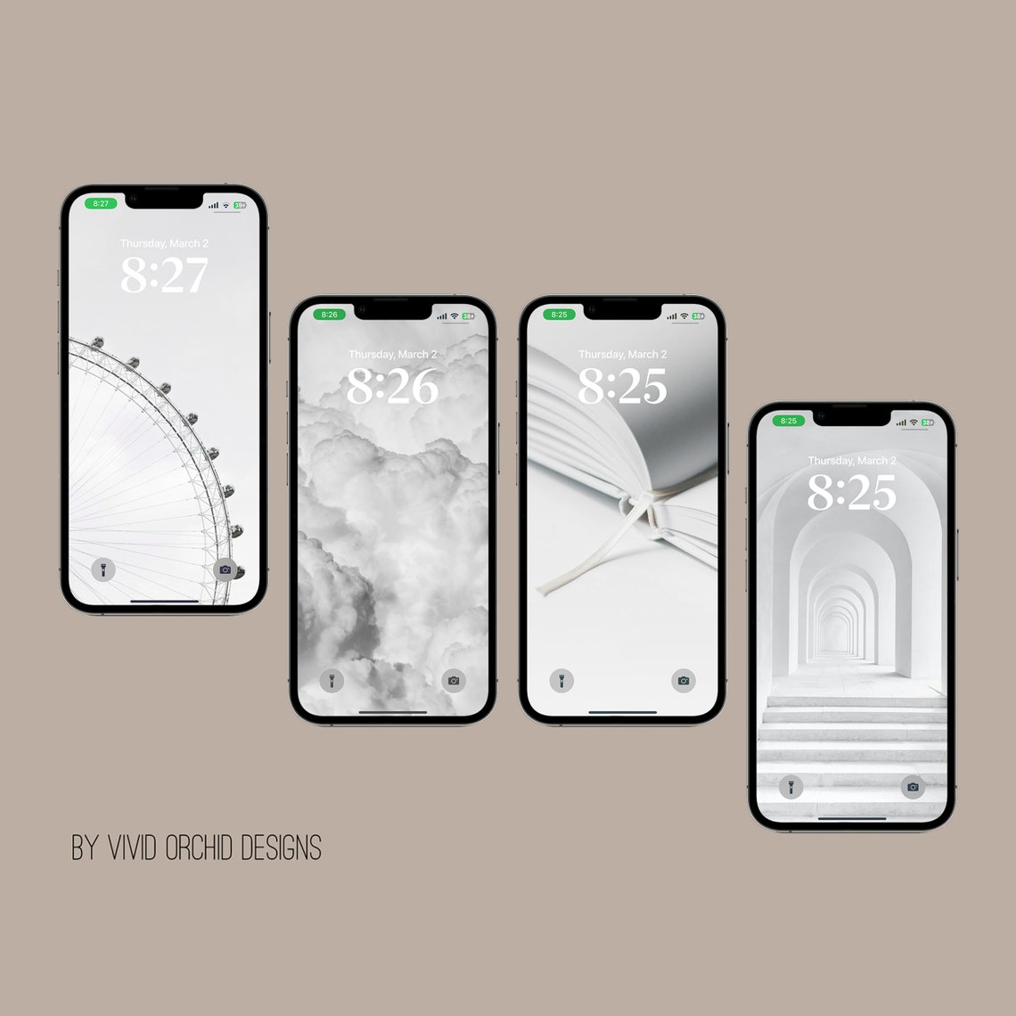 White iPhone Ios16+ Wallpaper Bundle, White Lock Screens, 50 HD ...