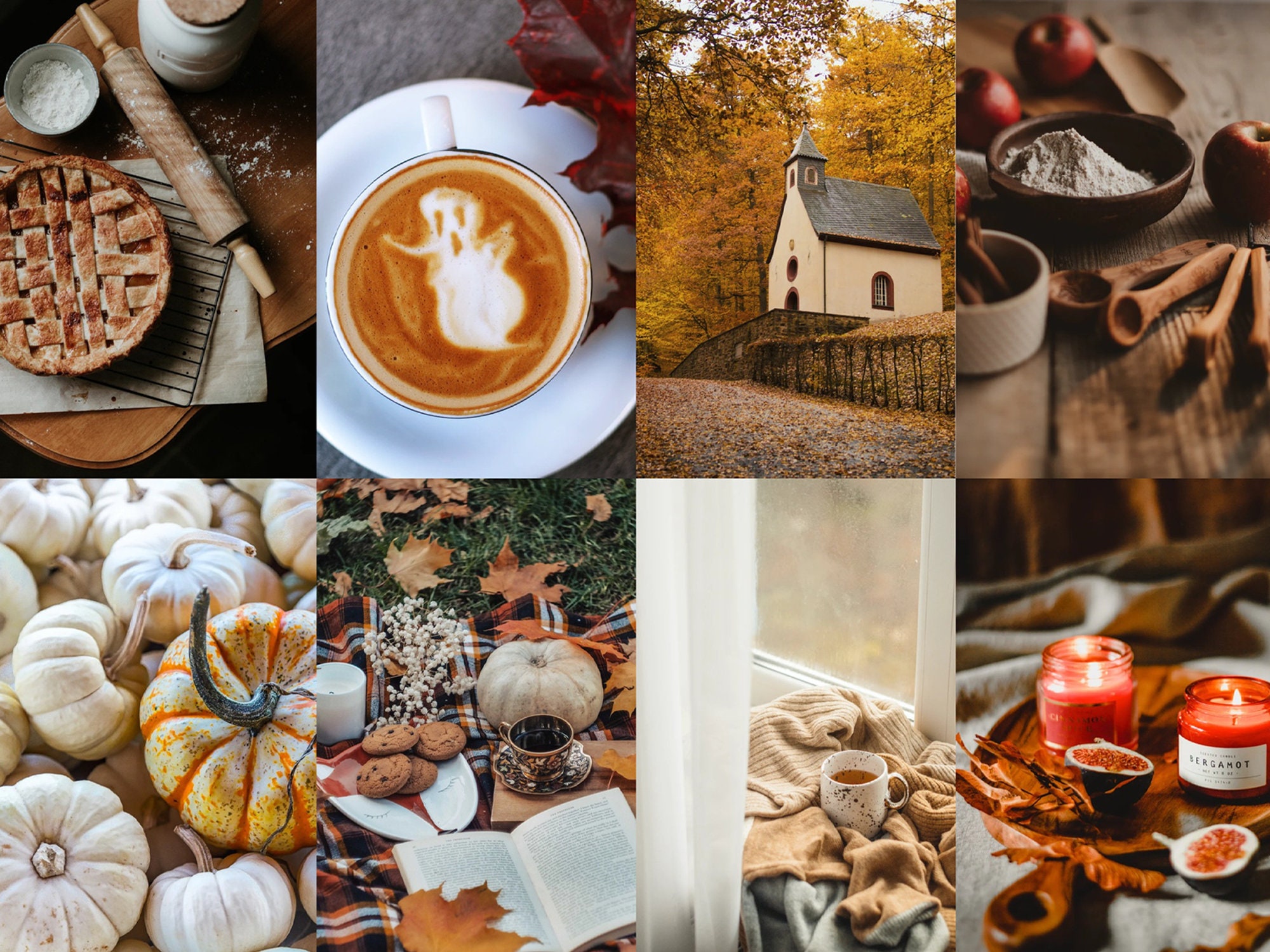 Cozy Fall Wall Collage, Printable Wall Collage, 50 Pieces, 4x6 Inch ...