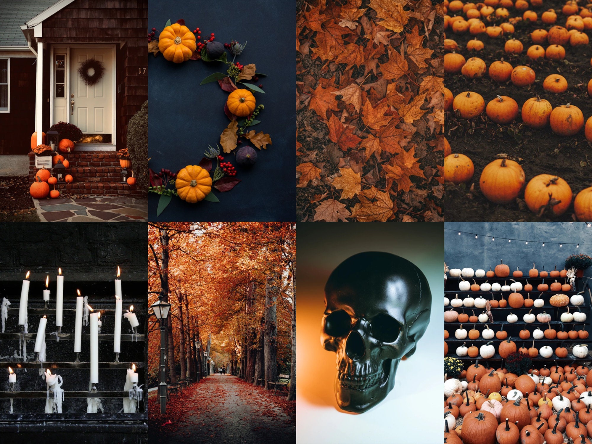 Dark Halloween Wall Collage, Printable Wall Collage, 50 Pieces, 4x6 ...