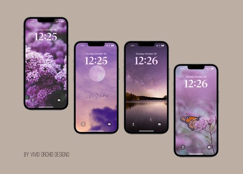 Lavender Iphone Ios16 Wallpaper Bundle Lavender Lock Screens - Etsy
