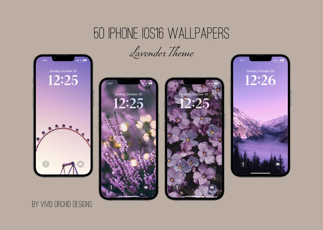 Lavender Iphone Ios16 Wallpaper Bundle Lavender Lock Screens - Etsy