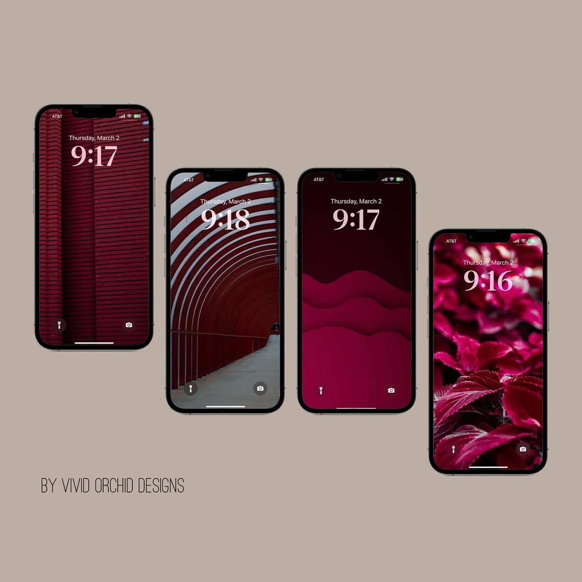 Maroon iPhone Ios16+ Wallpaper Bundle, Maroon Lock Screen, 50 HD ...