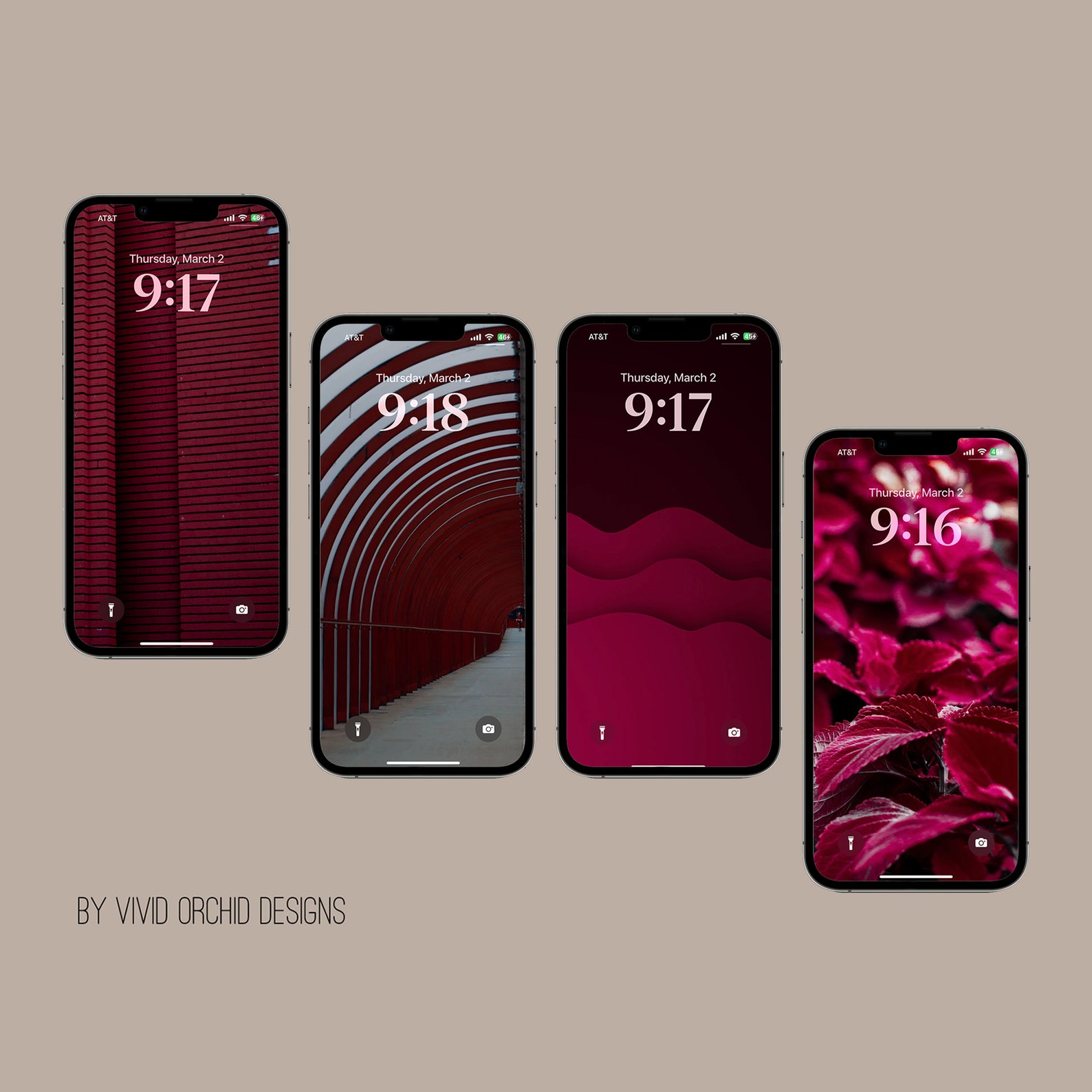 Maroon iPhone Ios16+ Wallpaper Bundle, Maroon Lock Screen, 50 HD ...