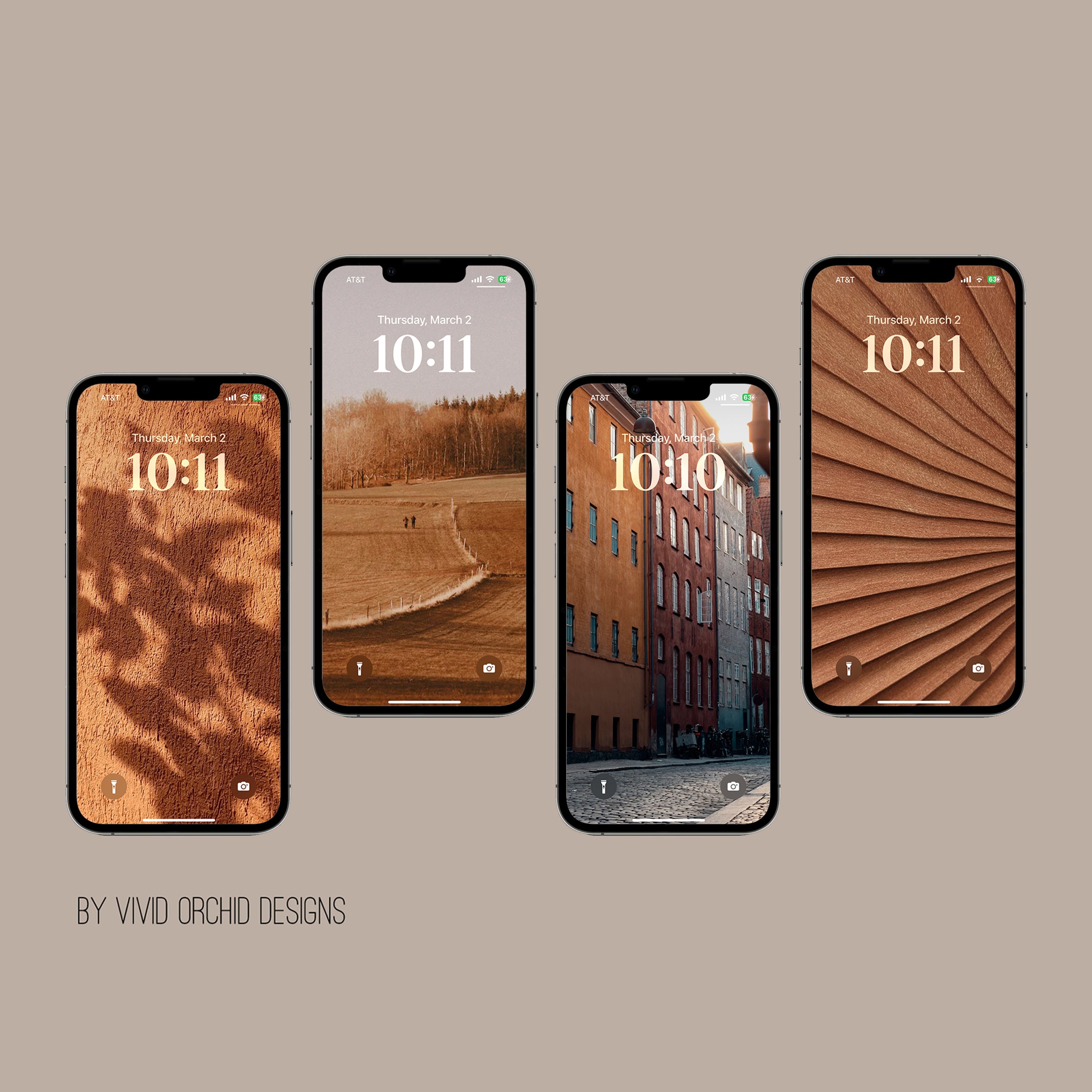 Brown iPhone Ios16+ Wallpaper Bundle, Brown Lock Screens, 50 HD ...