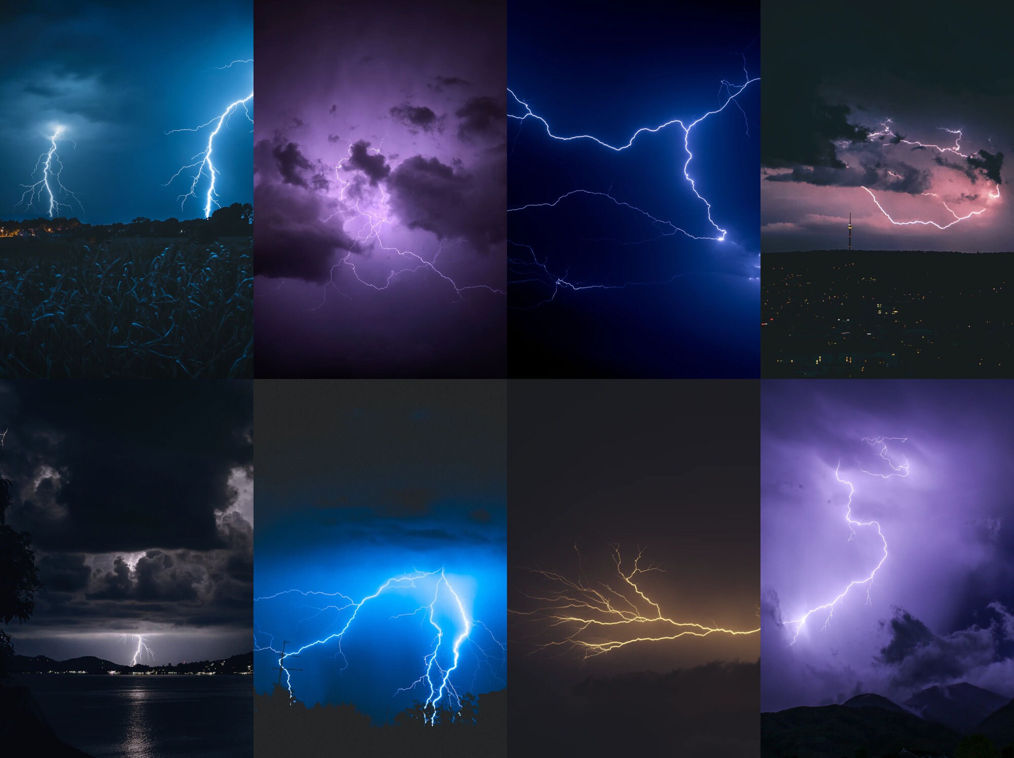 Lightning Wall Collage, Printable Wall Collage, 50 Pieces, 4x6 Inch ...