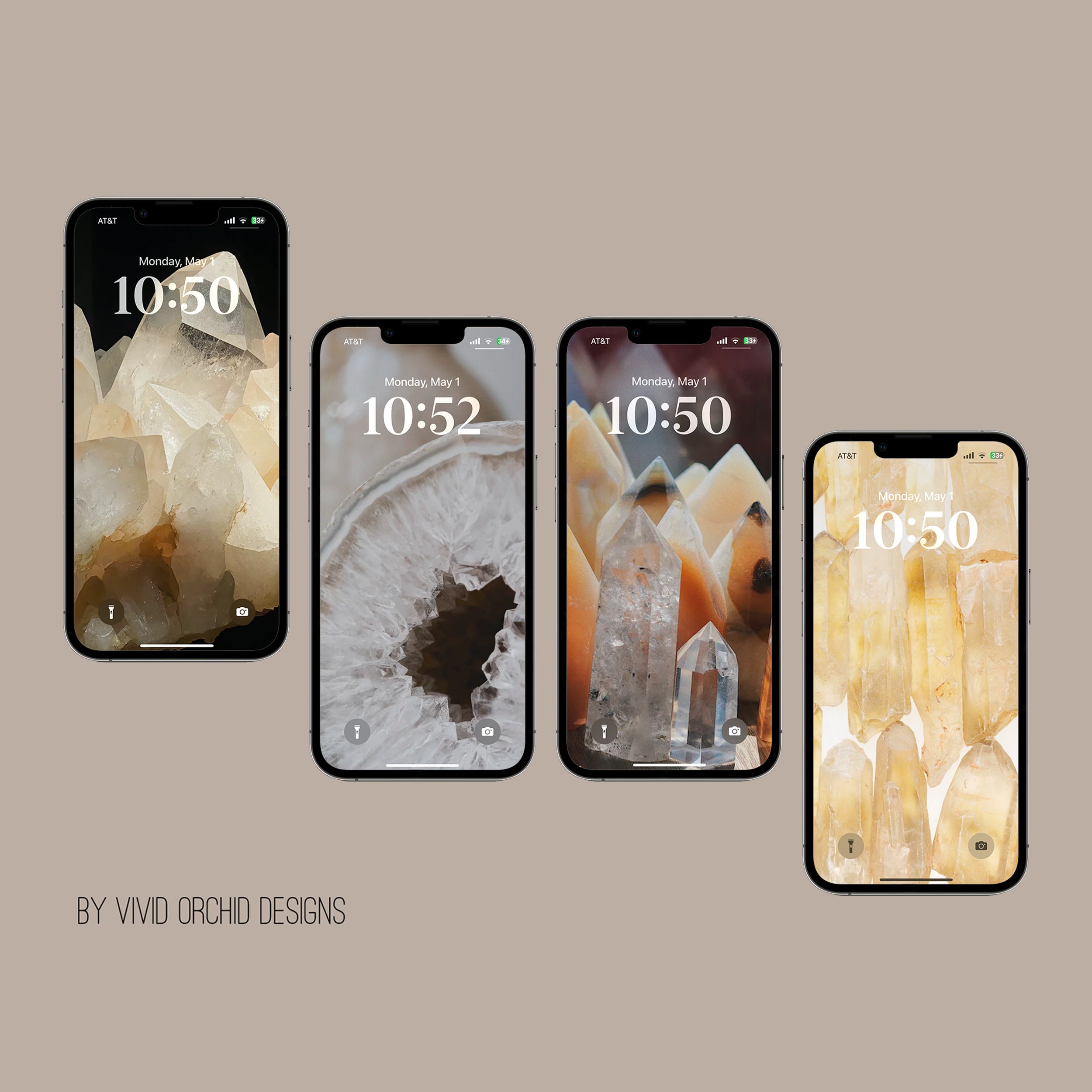 Crystals iPhone Ios16 Wallpaper Bundle, Crystal Lock Screens, 50 HD ...