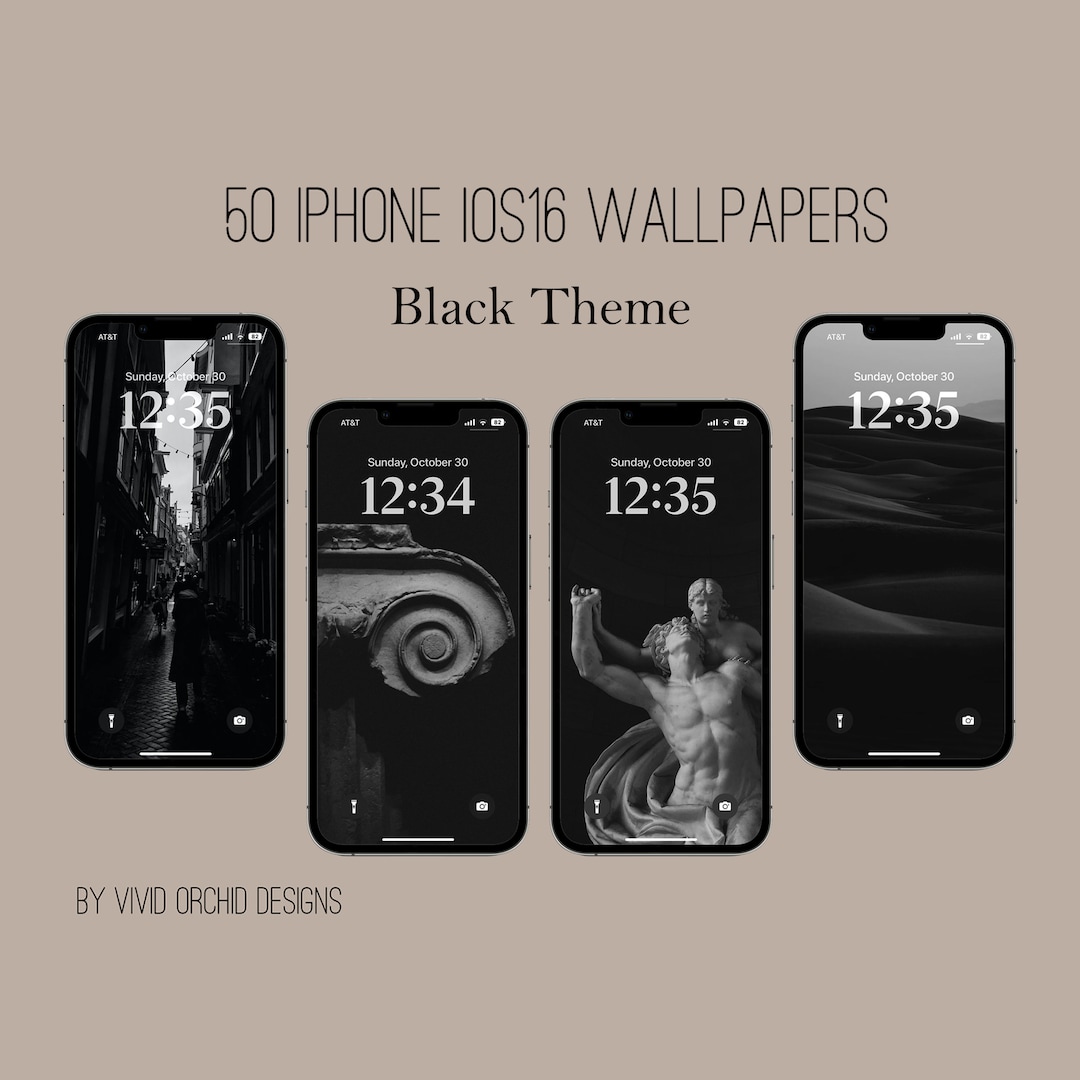 Black iPhone Ios16 Wallpaper Bundle Black Lock Screens 50 HD - Etsy