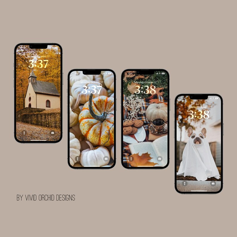 Cozy Fall iPhone Ios16+ Wallpaper Bundle, Fall Lock Screens, 50 High ...