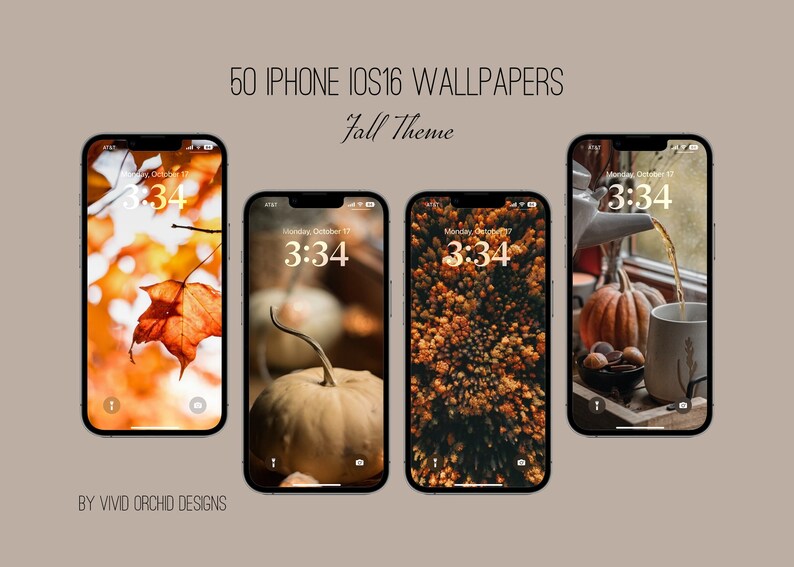 Cozy Fall Iphone Ios16 Wallpaper Bundle Fall Lock Screens 50 - Etsy