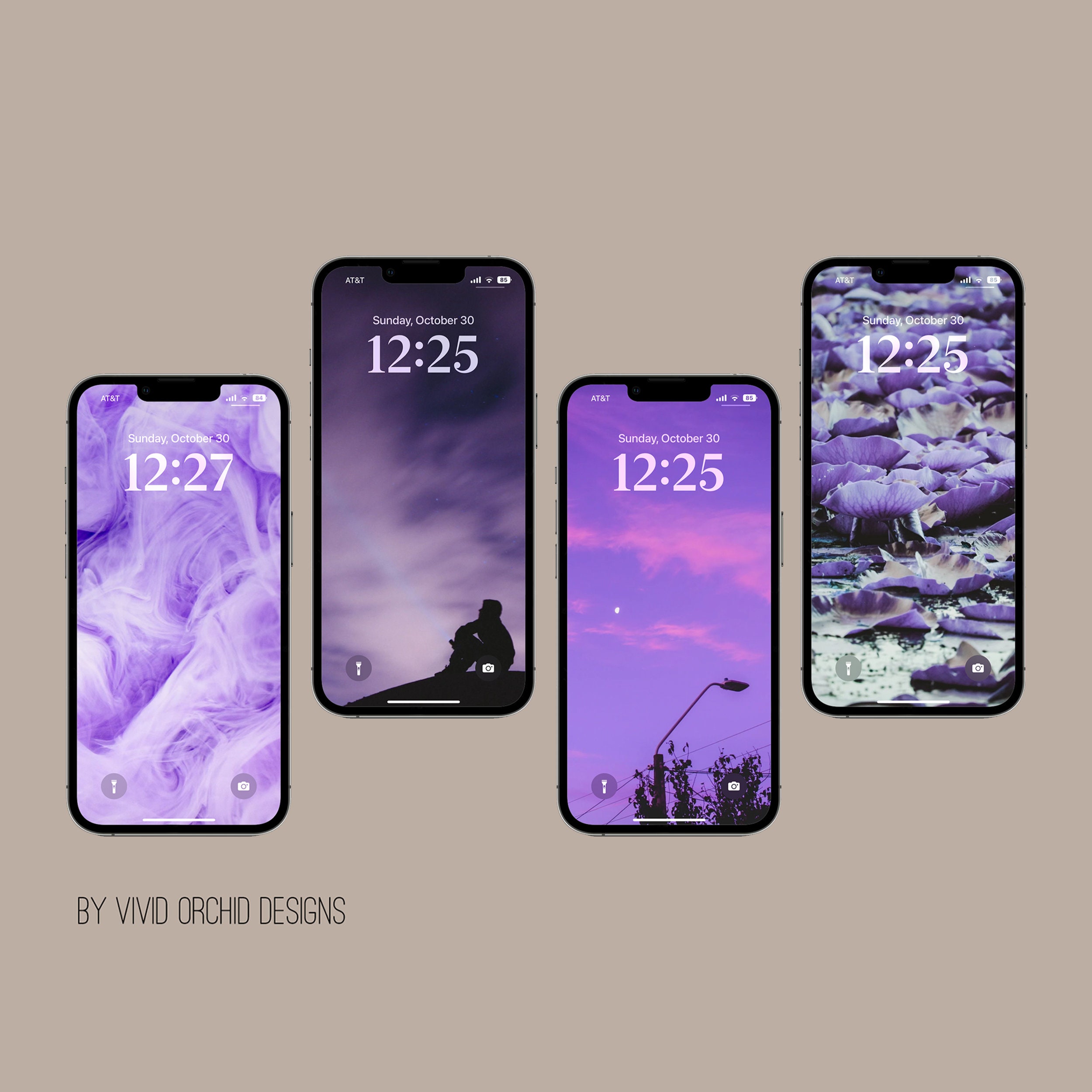 Lavender iPhone Ios16+ Wallpaper Bundle, Lavender Lock Screens, 50 HD ...