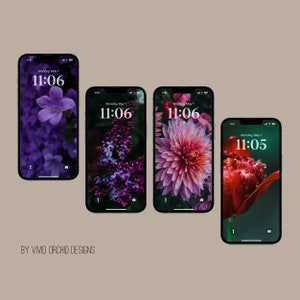Flowers iPhone Ios16+ Wallpaper Bundle, Flower Lock Screens, 50 HD ...