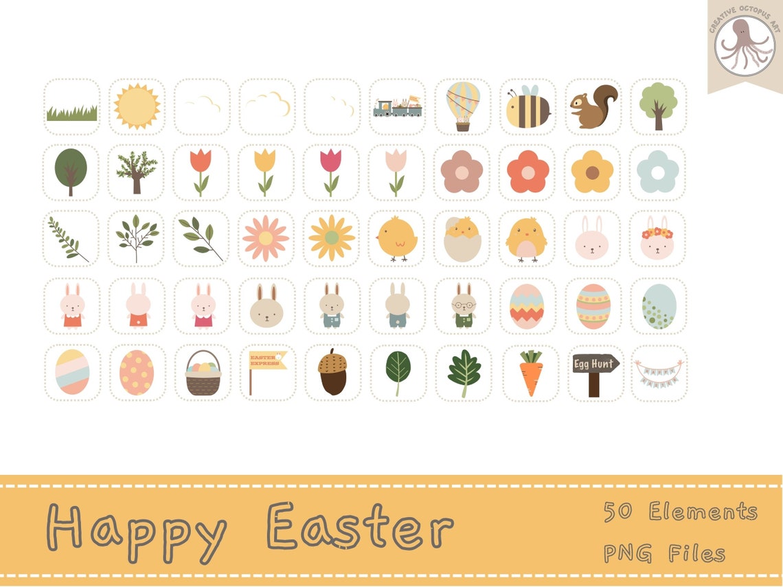 Easter Clipart Easter Bundle PNG Easter Bunny Clipart Easter Chick PNG ...
