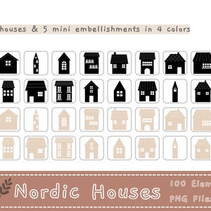 Nordic Houses Clipart | Scandinavian Houses Clipart | Christmas Village ...