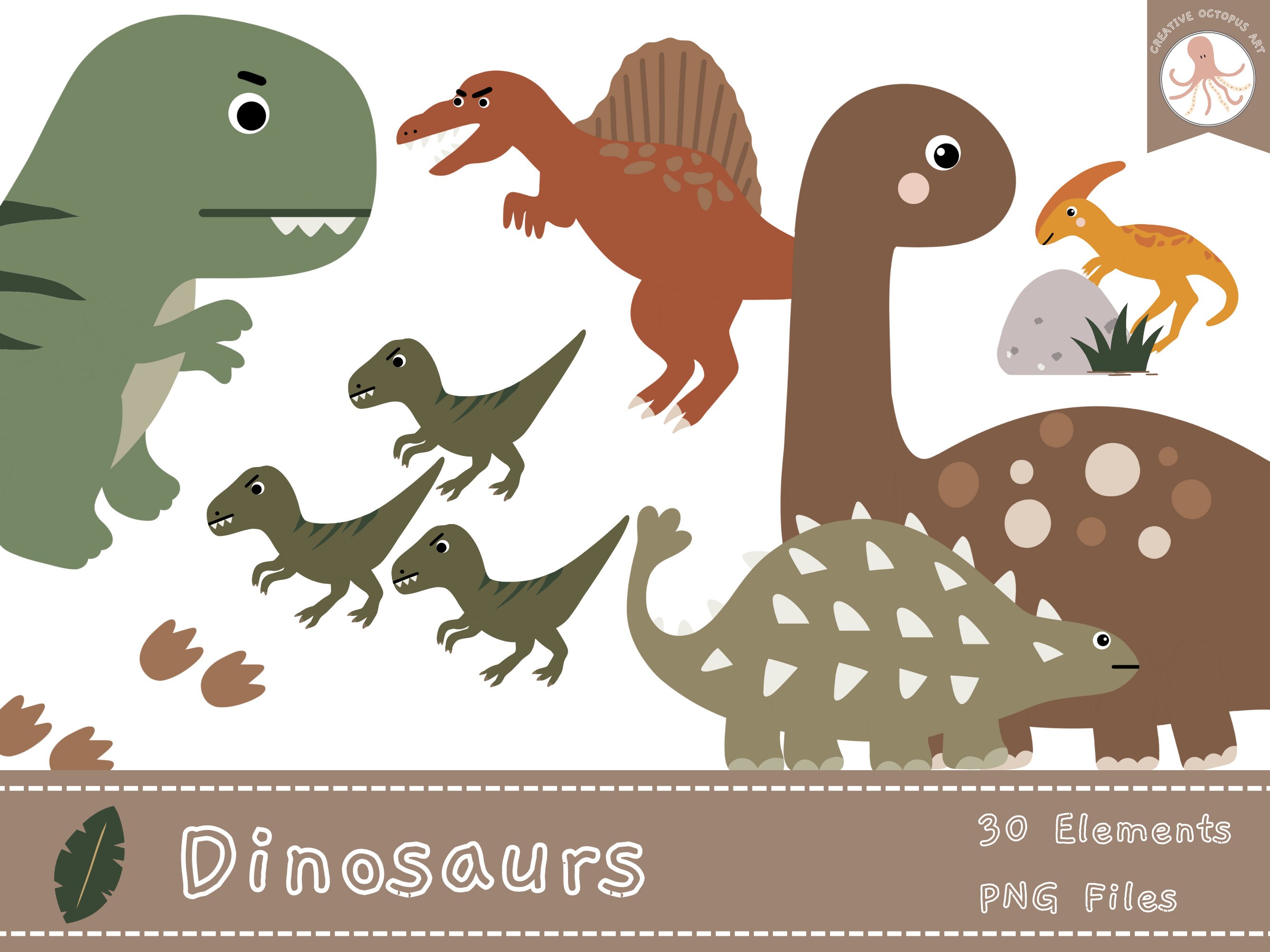 Cute Dinosaur Clipart | Dino Clipart | Dinosaur PNG | Dinosaur Clipart ...