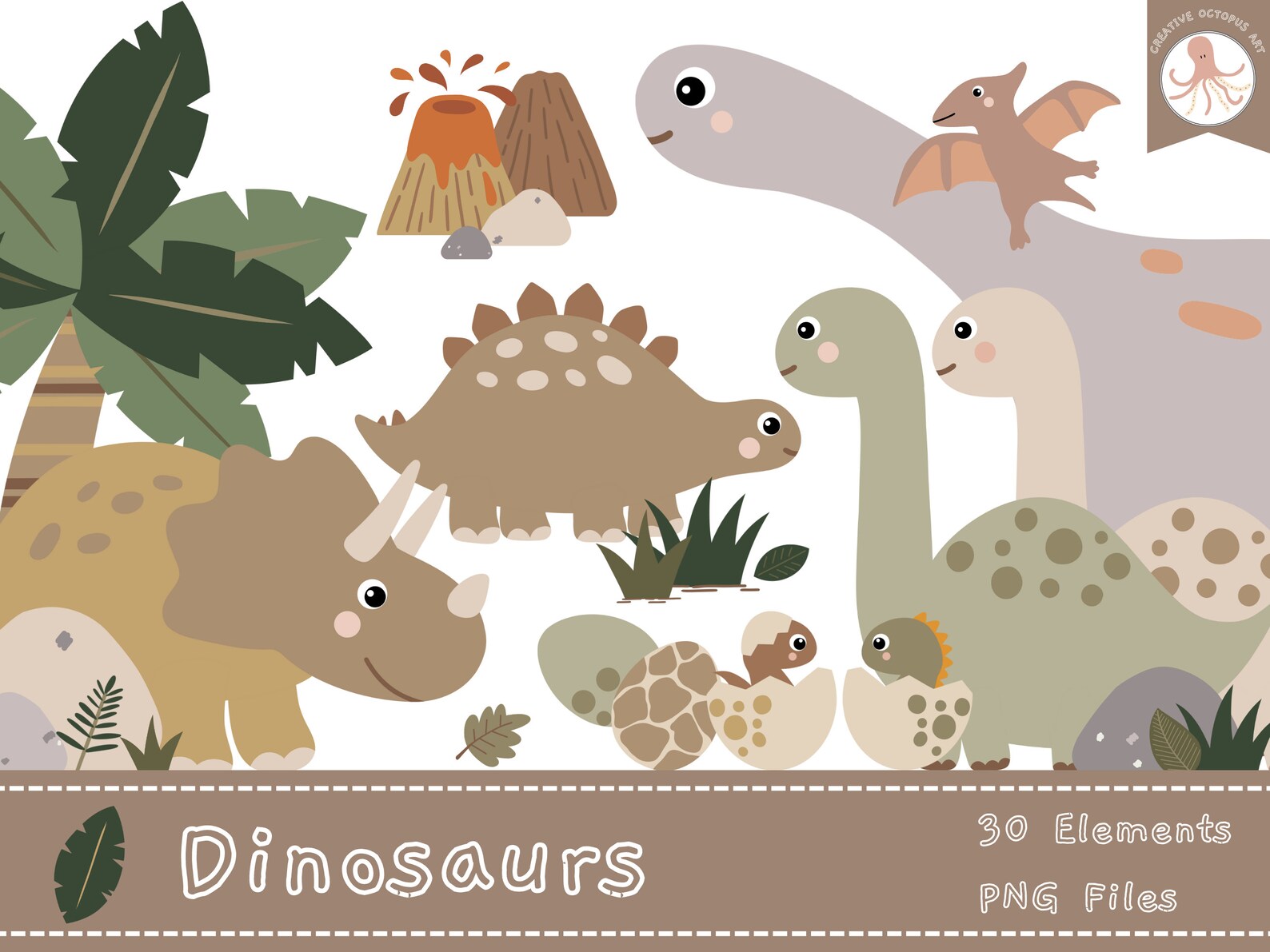 Cute Dinosaur Clipart | Dino Clipart | Dinosaur PNG | Dinosaur Clipart ...