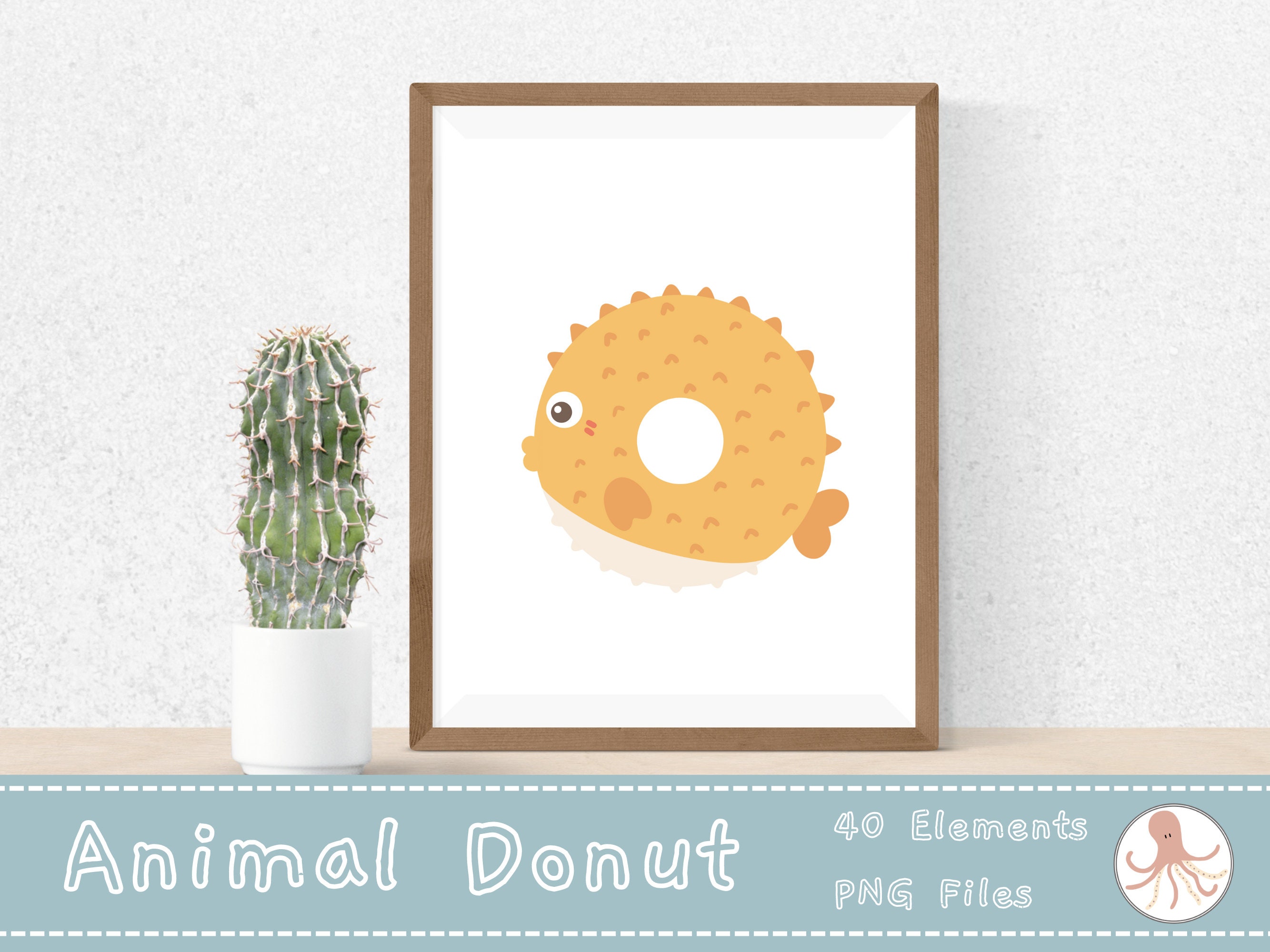 Animal Donut Clipart | Animal Donut PNG | Cute Animal Clipart | Donut ...