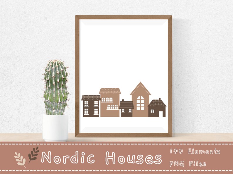 Nordic Houses Clipart | Scandinavian Houses Clipart | Christmas Village ...