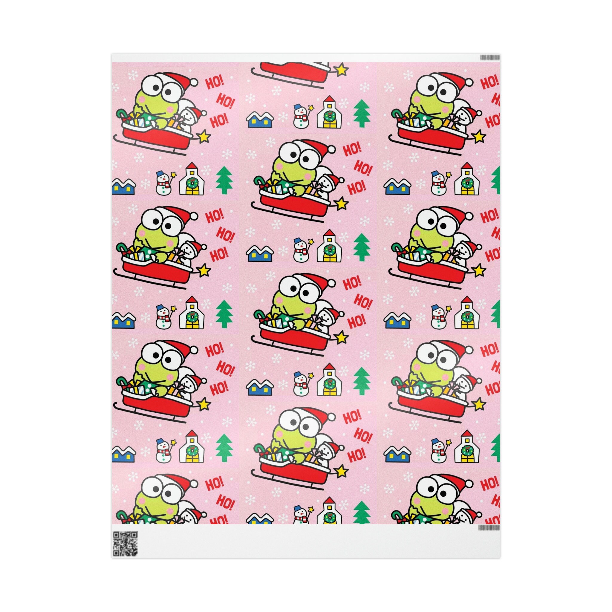Retro Keroppi Frog Kitty Christmas Wrapping Paper Holiday Present Gift ...