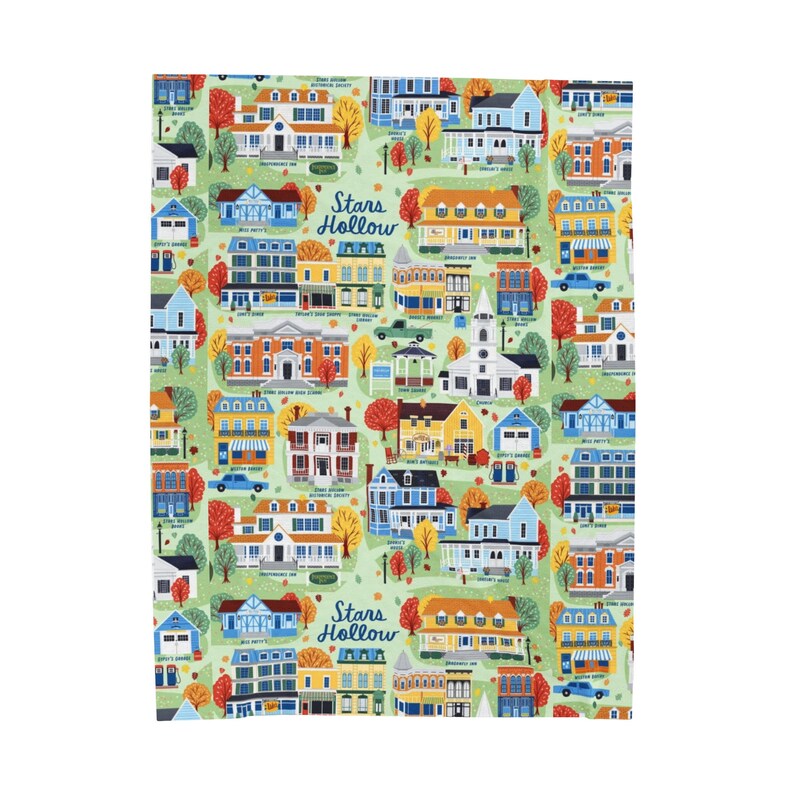 Merry Gilmore Girls Stars Hollow Map Blanket Rory Lorelei Lukes Chilton ...