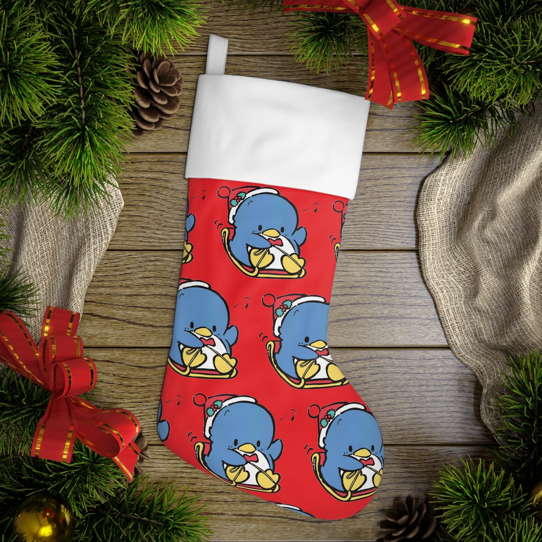 Merry Retro Tuxedo Sam Penguin Kitty Christmas Snow Tree Stocking ...