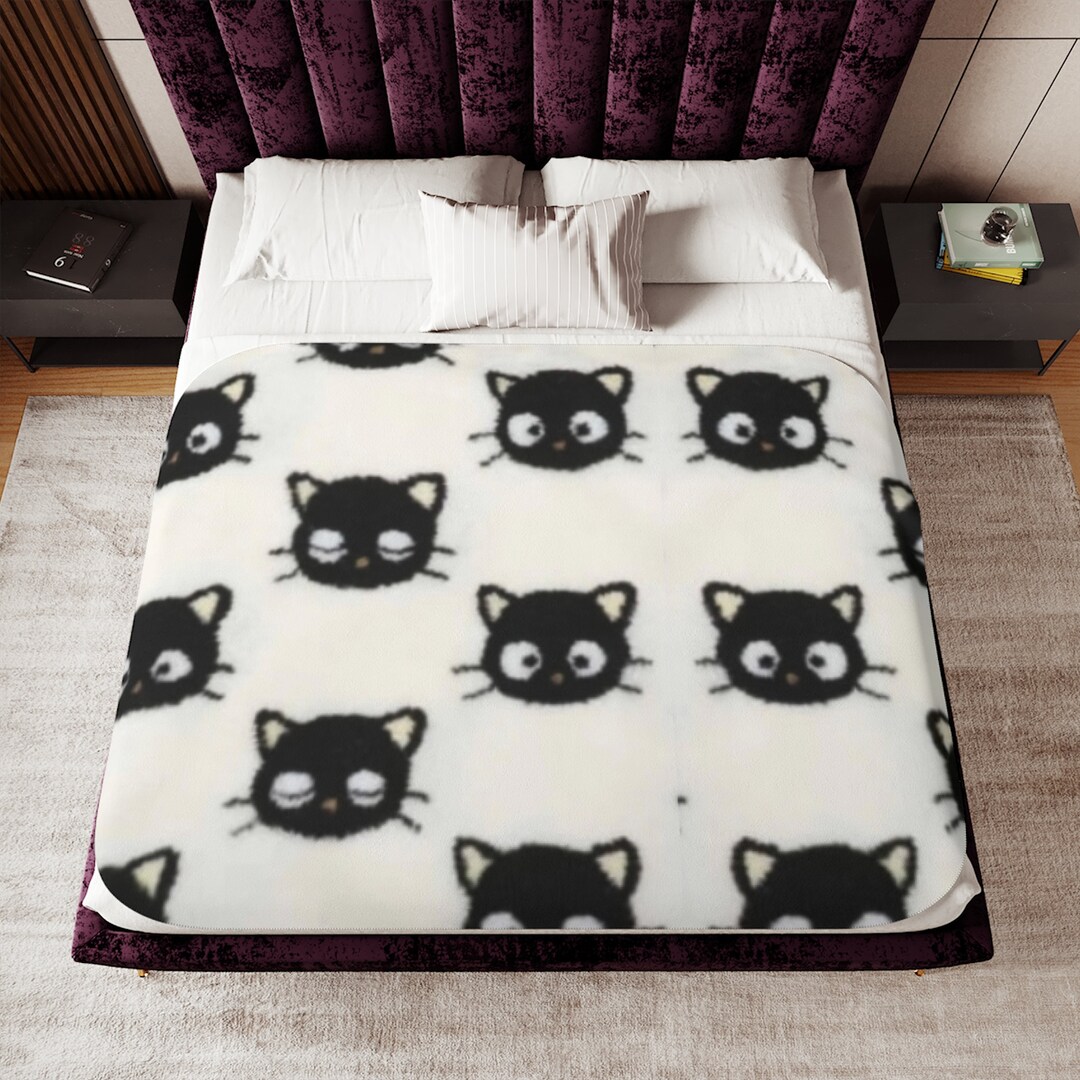 Retro Merry Chococat Kitty Cat Christmas Holiday Throw Blanket Cozy ...