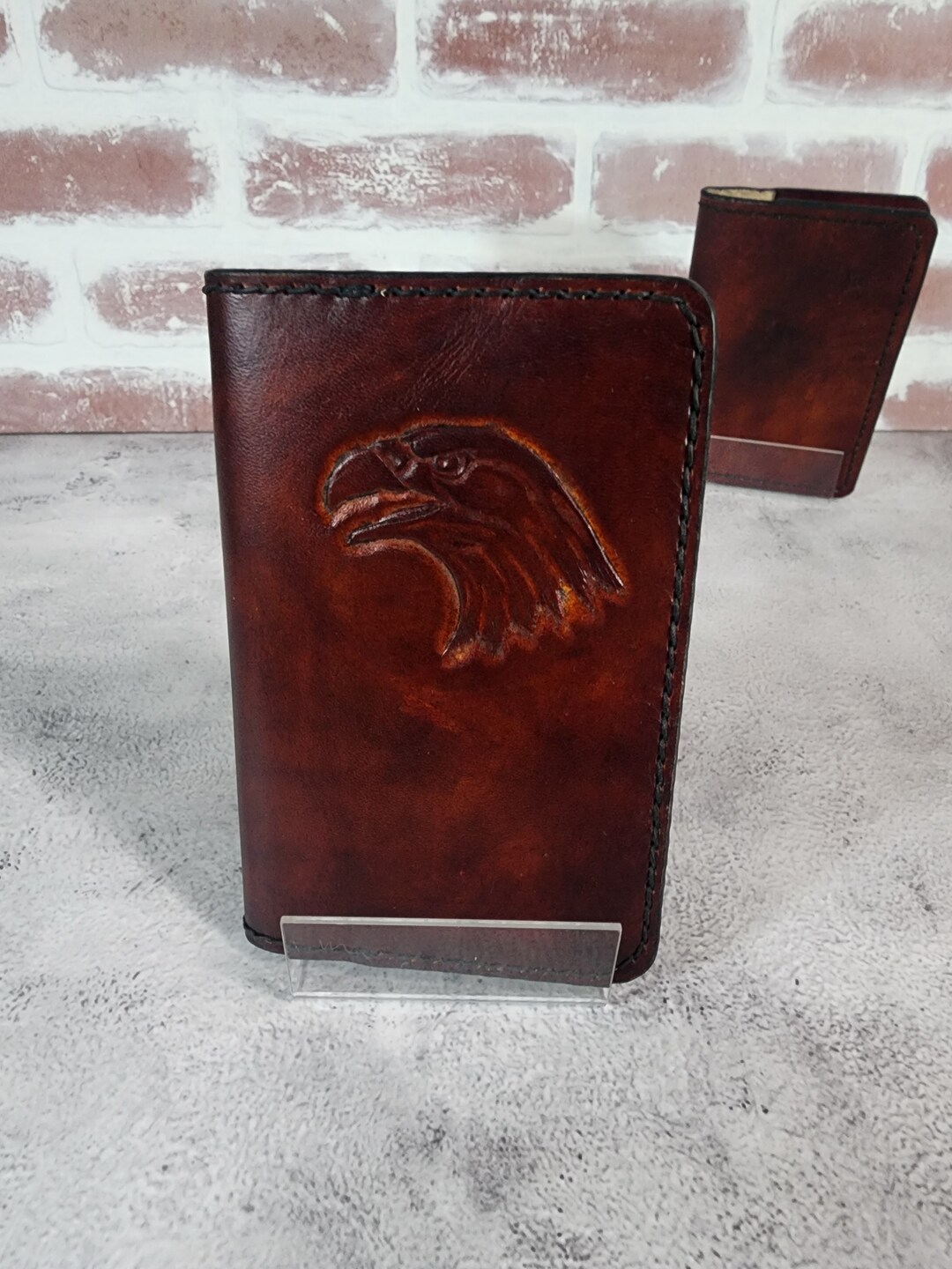 Handmade Leather Moleskin Cover With a Hand Tooled Eagle Head on the ...