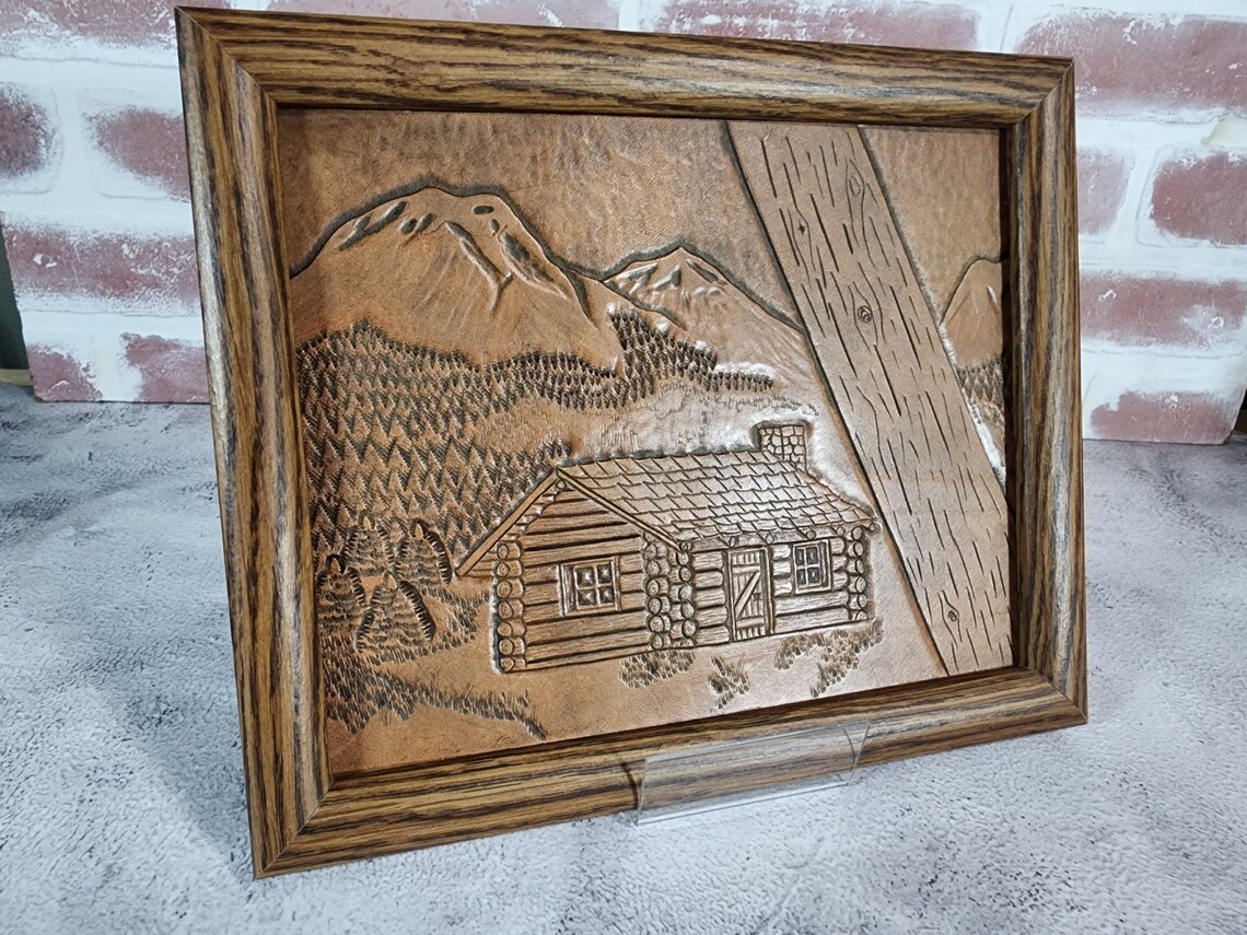 Hand Tooled Leather Cabin in Alaska - Etsy