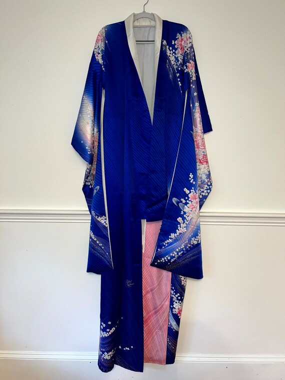 Antique Japanese Silk Furisode Shogun Kimono - Gem