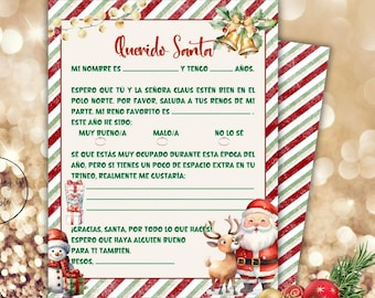 Printable Santa Letter for Kids Christmas Cards Kids Santa - Etsy