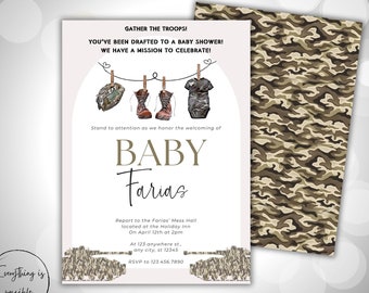 Camo Army Military Baby Shower Invitation - Etsy