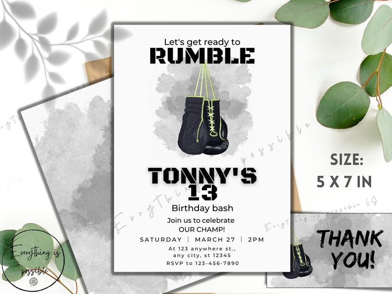 Boxing Birthday Digital Invitation - Boxing Party Text Invite Template ...