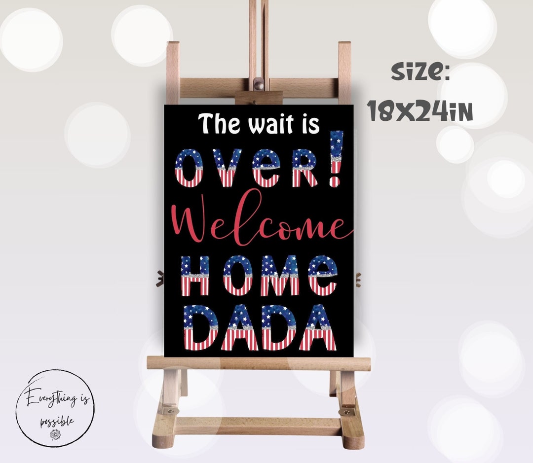 Welcome Home to Dada SIGN, Blue White Red Homecoming Back From ...