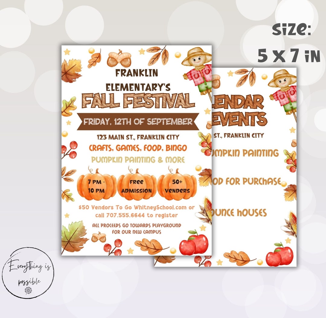 Editable Fall Festival Flyer, Harvest Festival, Digital Download ...