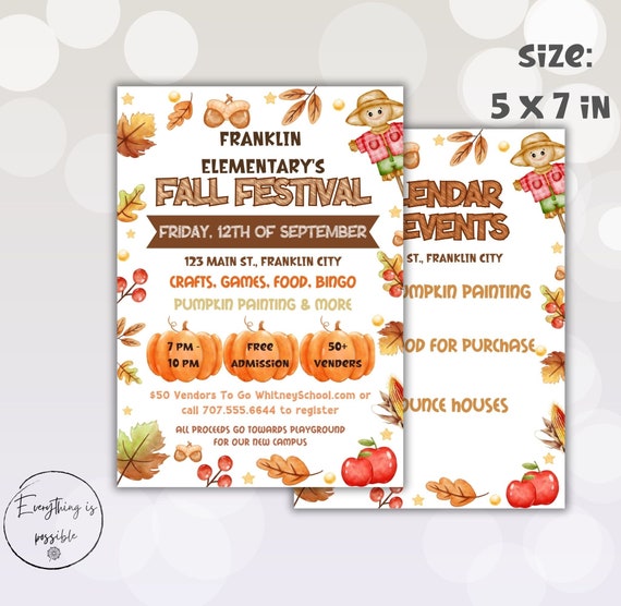 Fall Festival Food Signs