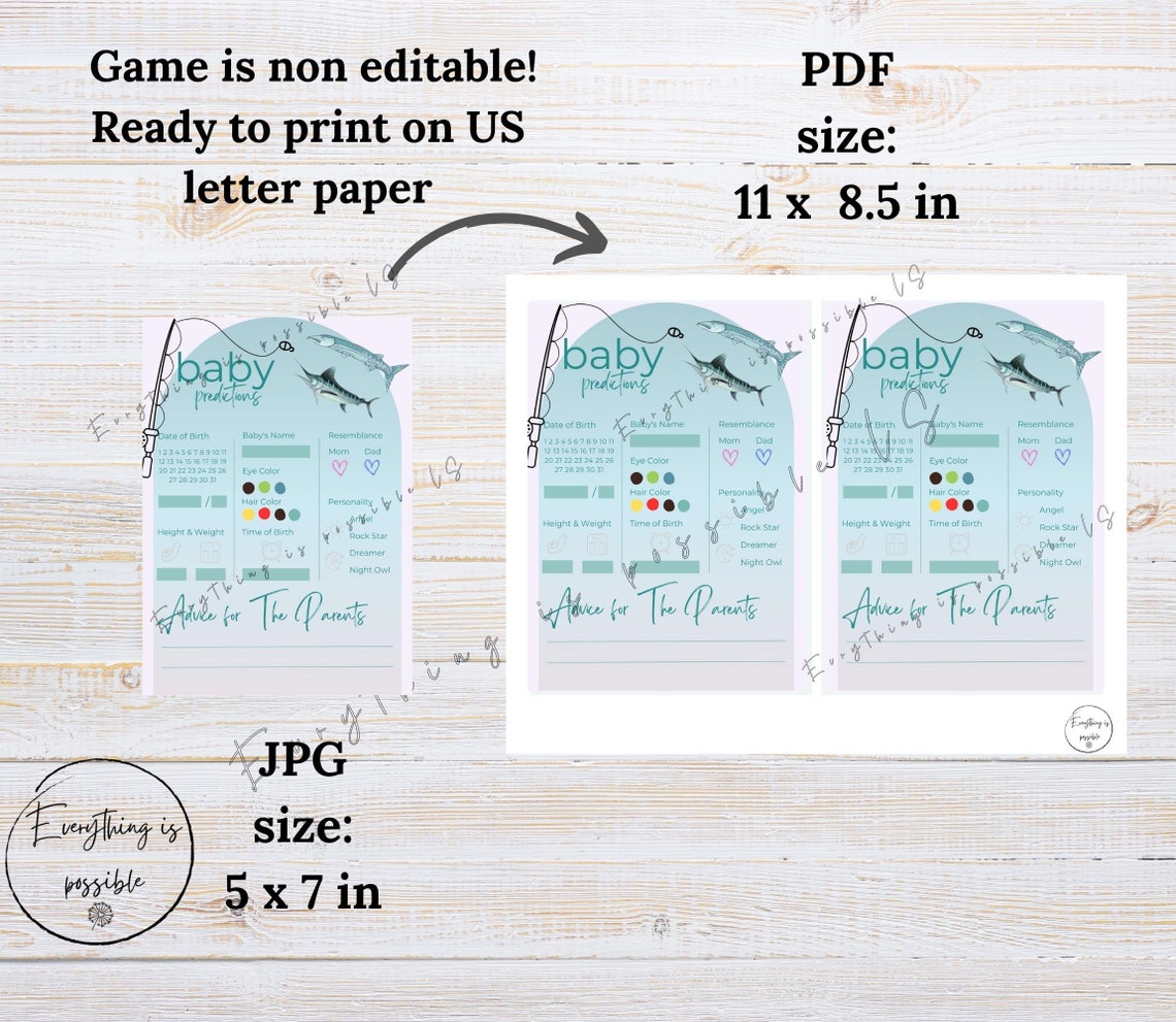 Baby Shower Fish Theme Game Bundle, Fish Baby Shower Games, Fishing ...