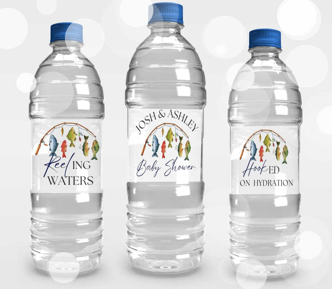 Fishing Baby Shower Water Bottle Labels: Pond Theme (editable Printable ...