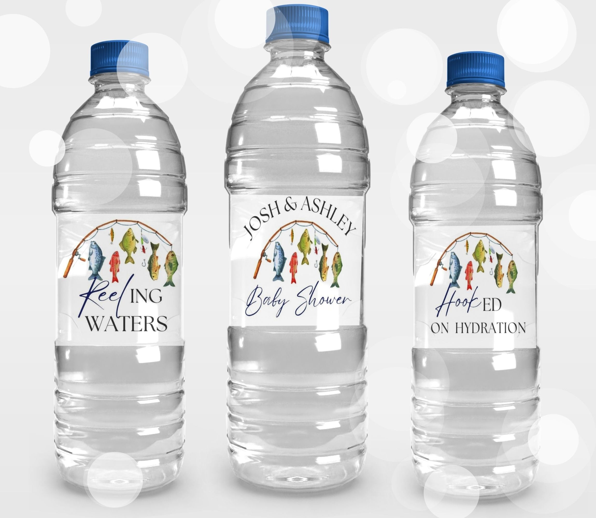Fishing Baby Shower Water Bottle Labels: Pond Theme (editable Printable ...